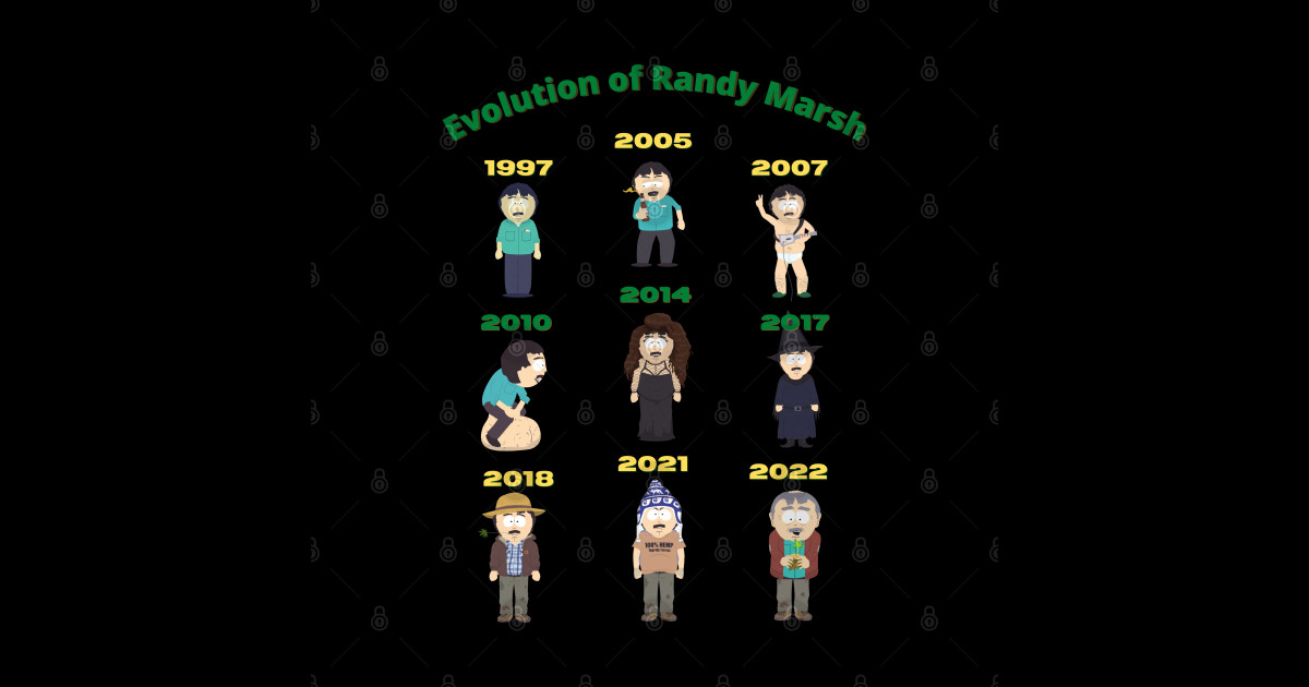 South Park Evolution of Randy Marsh - South Park - T-Shirt | TeePublic