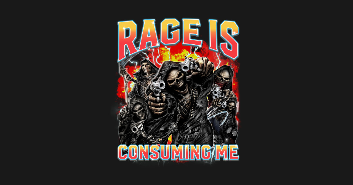 Rage Is Consuming Me - Grim Reapers with Guns - Y2K Meme - Unisex - T ...