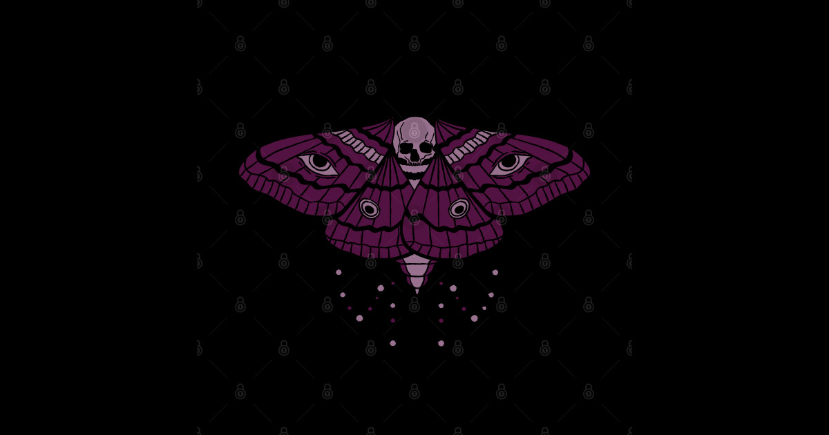 Goth Moth Black & Purple Symmetric Skull Insecta - Goth Moth - Posters ...