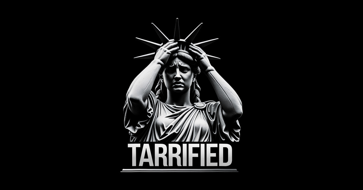 Tarrified Funny Meme - America Is Tarrified - Sticker | TeePublic