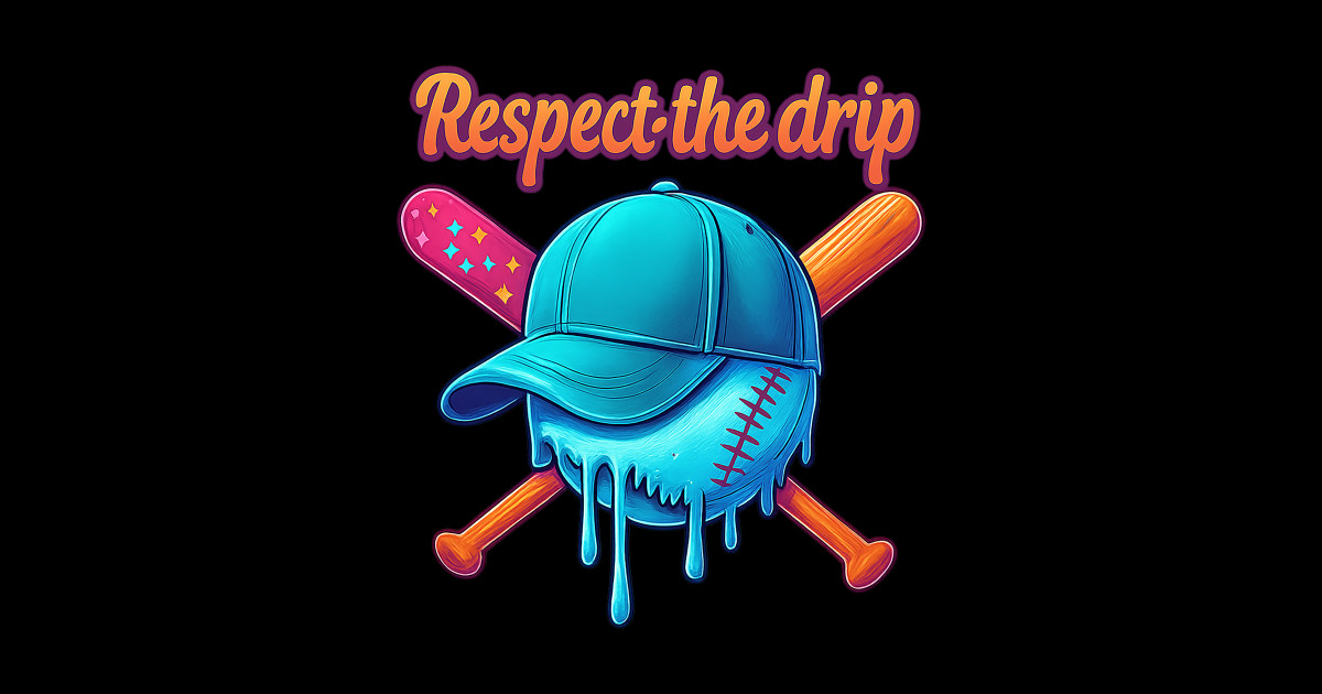 Baseball Drip Boys Ice Cream Bat Drip Youth Respect The Drip - Baseball ...