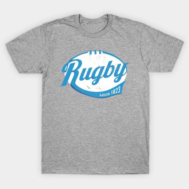 Cool rugby logo type distressed - Rugby Design - T-Shirt | TeePublic