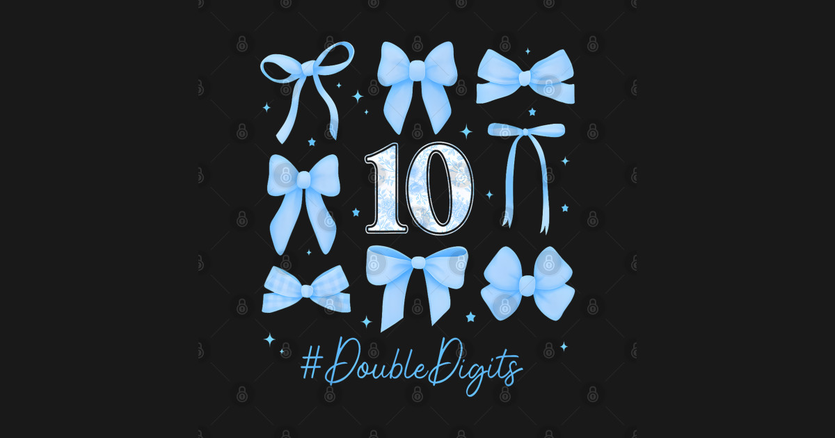 10Th Blue Coquette Bow 10 Aesthetic - Birthday Girl - T-Shirt | TeePublic