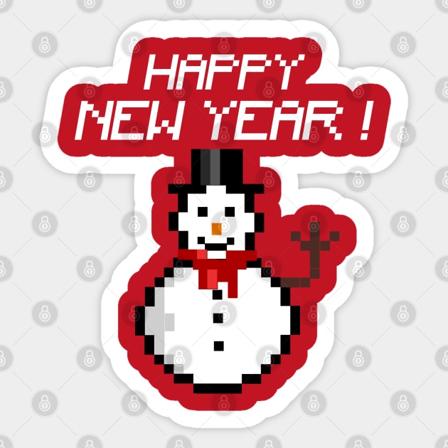 HAPPY NEW YEAR PIXEL ART - Noel - Sticker | TeePublic