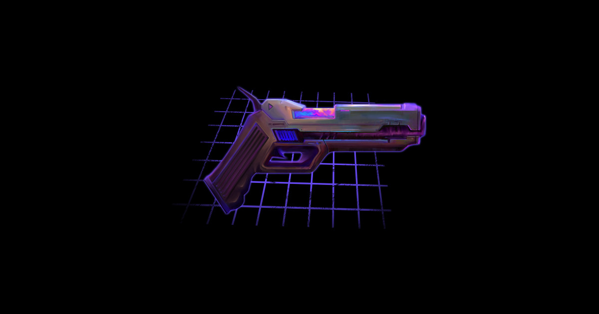 Cyberpunk Vaporwave Cyberwave Gun Blaster Pistol - Cyberpunk - Posters ...