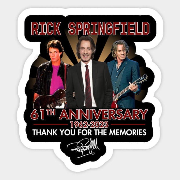 ANNIVERSARY TOUR - Vintage Rick Music Springfield - Sticker | TeePublic