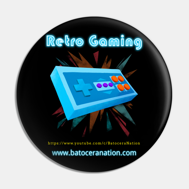 Retro Gamer Logo 23b by Batocera Nation - Retrogaming - Pin | TeePublic