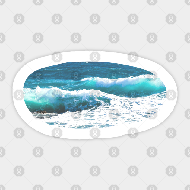 blue white wave design - Blue White Water Wave - Sticker | TeePublic