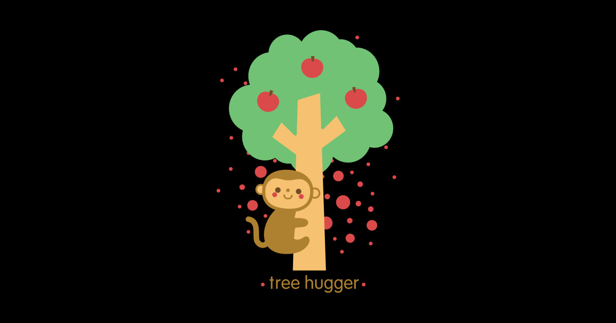 Little Monkey Tree Hugger - Climate Change - Sticker | TeePublic