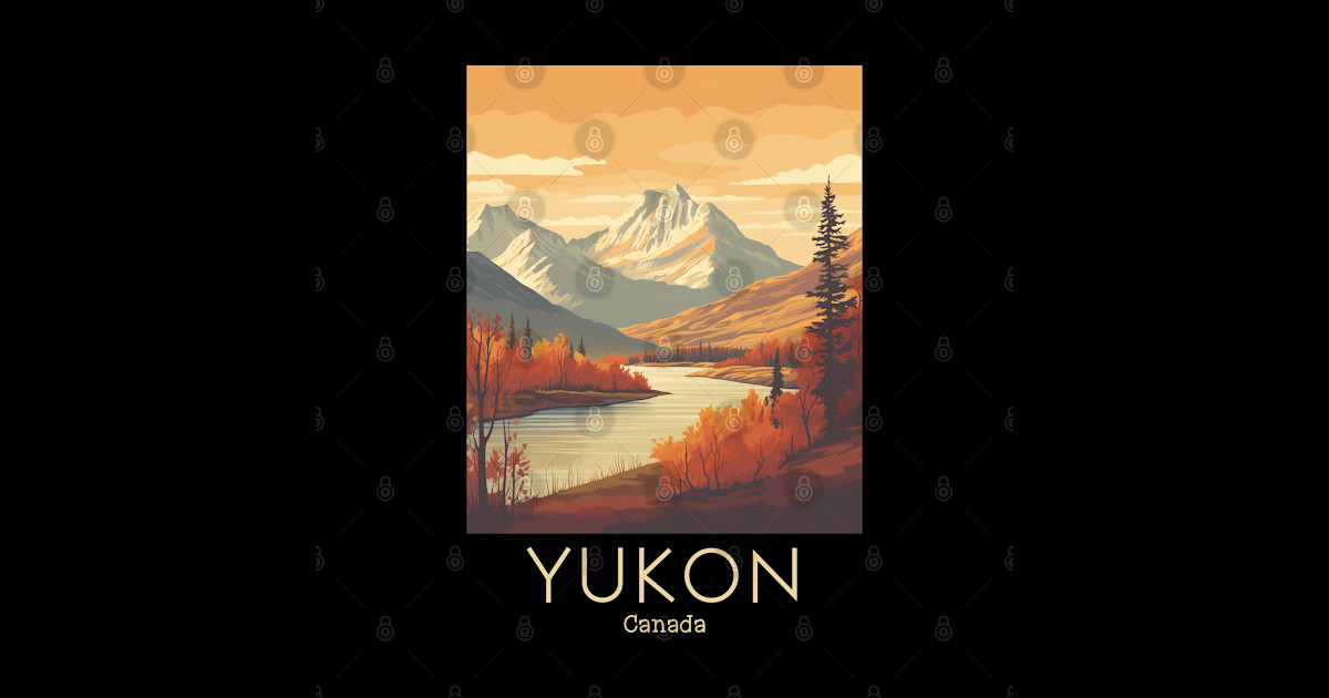 A Vintage Travel Illustration of Yukon - Canada - Yukon - Sticker ...