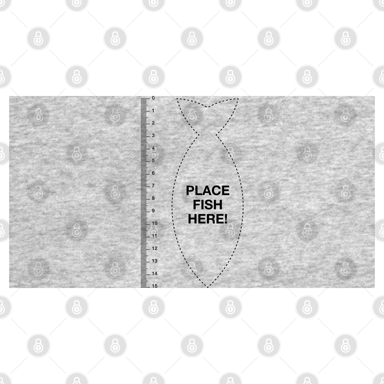 Place fish here fish ruler funny fishing fisherman - Fishing - T-Shirt ...