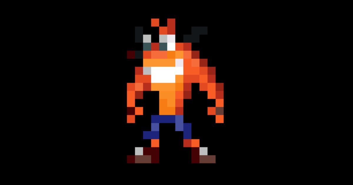 Crash low-res pixelart - Pixelart - Sticker | TeePublic