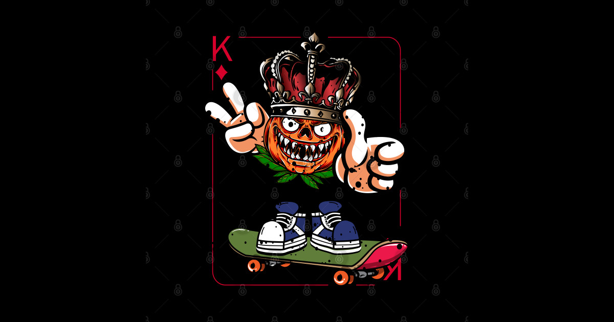 King Playing Card Monster with Skateboard Graffiti Street Art - Playing ...