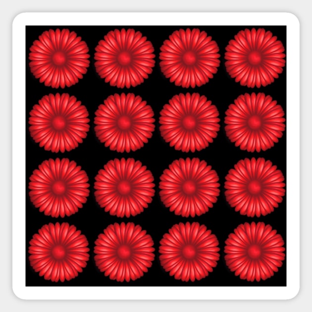 Red daisy - Daisy - Sticker | TeePublic