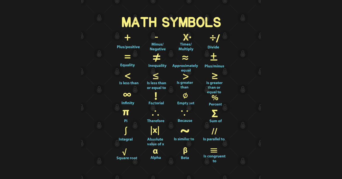 Math Symbols - Mathematics - T-Shirt | TeePublic