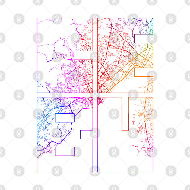 Cebu, Philippines City Map Typography - Colorful - Cebu - T-Shirt ...