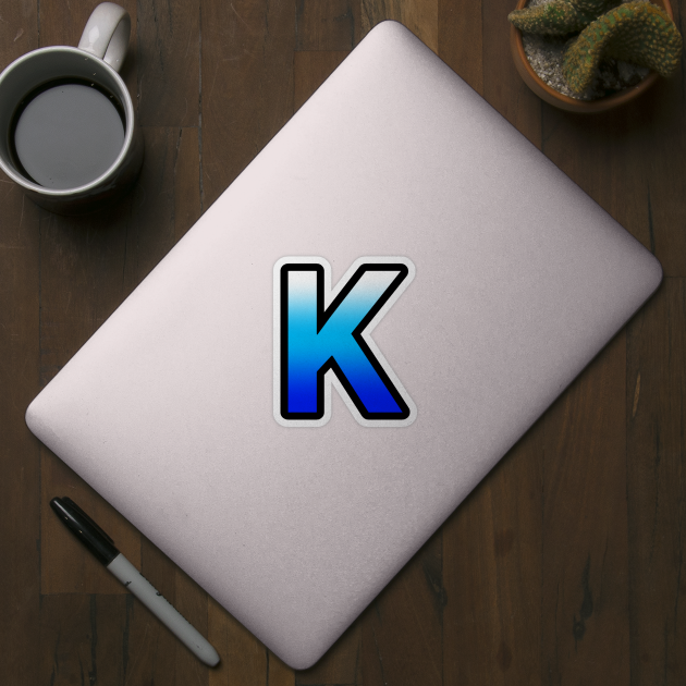 Blue Letter K - Blue - Sticker | TeePublic
