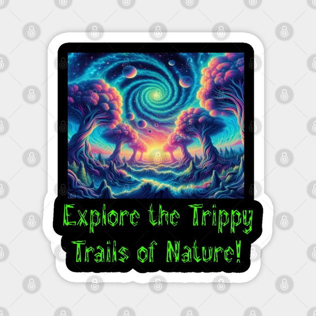 Trippy nature art - Nautre Path - Magnet | TeePublic