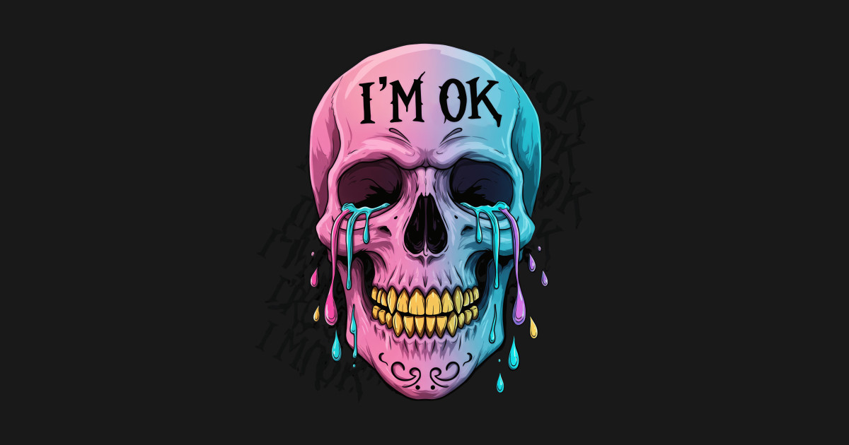 Crying Skull - Skull - T-Shirt | TeePublic