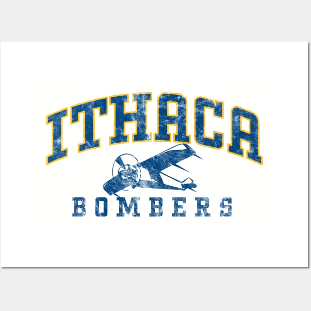 Ithaca Bombers Retro Logo - Ithaca - Posters and Art Prints | TeePublic