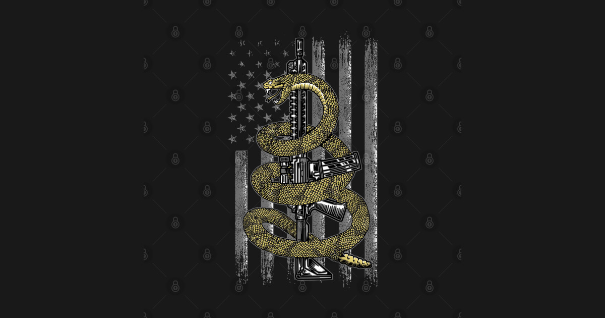 Snake Wrapped Around AR-15 Rifle Gun 2nd Amendment - Amendment - T ...