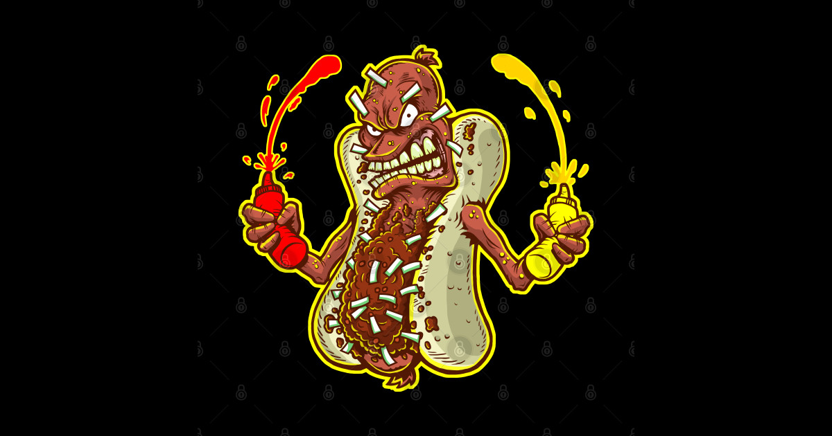 Angry Hot Dog! - Hot Dog - Posters and Art Prints | TeePublic