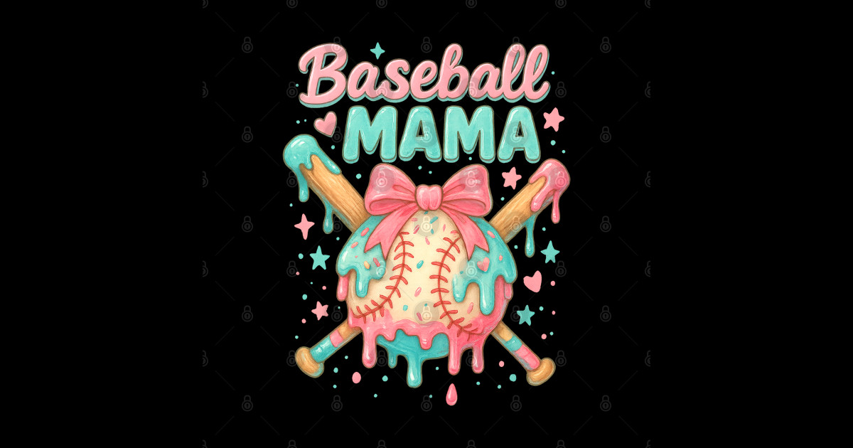 Baseball Mama Dripping Paint Pastel Softball Mom - Baseball Mama ...