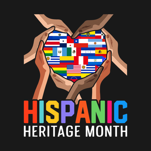 Latin Countries Hands Heart Flags Hispanic Heritage Month - Hispanic ...