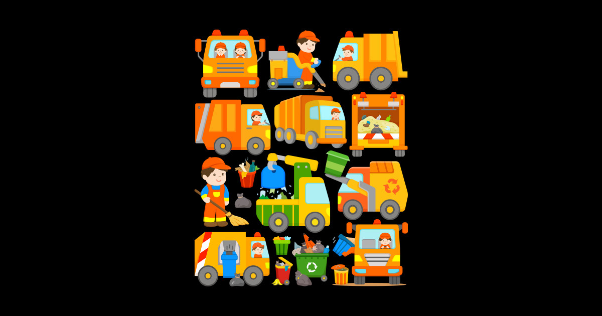 Garbage Collection Trucks for Kids - Garbage Man - Sticker | TeePublic
