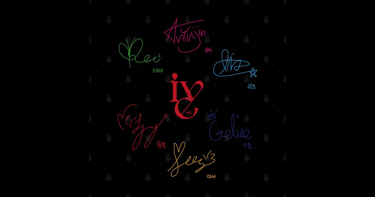 ive autographs design - Kpop Merch - Sticker | TeePublic