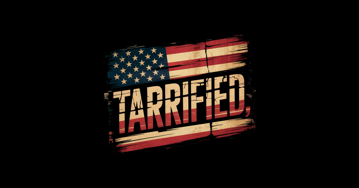 TARRIFIED - US FLAG GRUNGE - Tarrified - Sticker | TeePublic