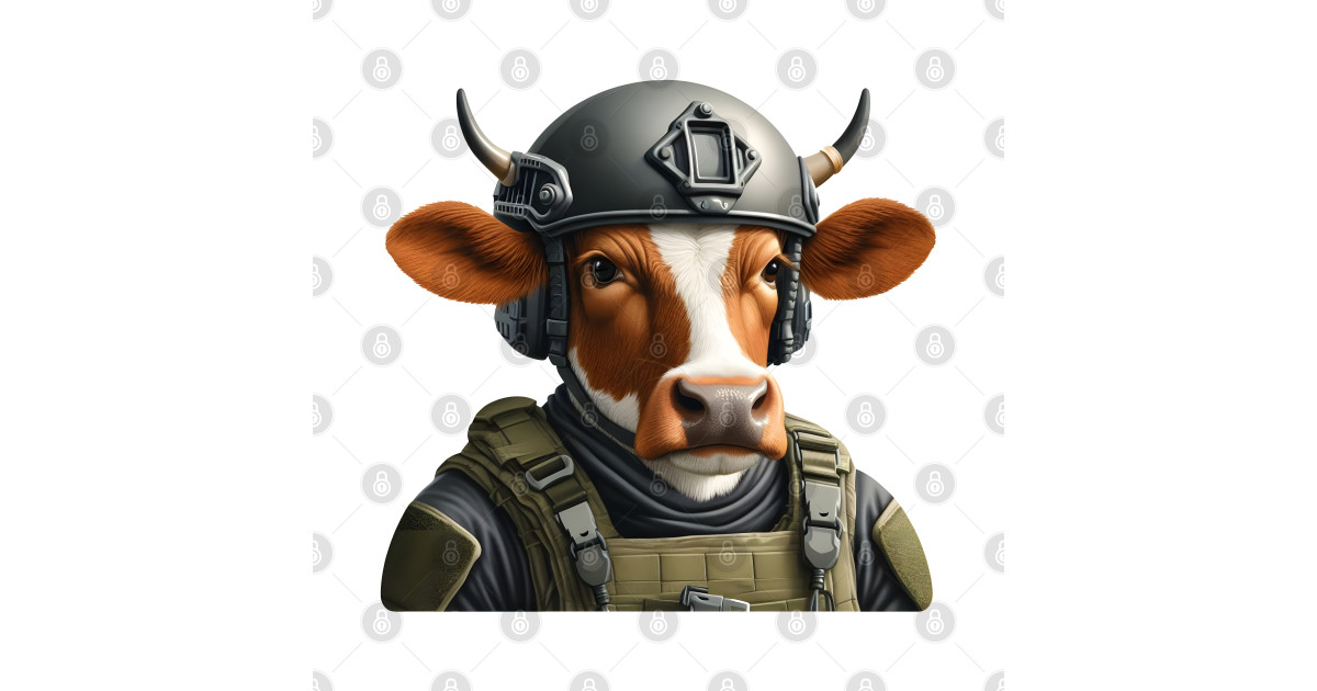Tactical Cow - Cow - T-Shirt | TeePublic