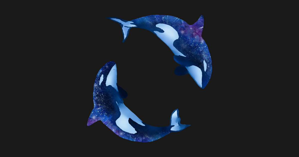 Hydro Flask stickers - ocean blue orca / killer whales galaxy space ...