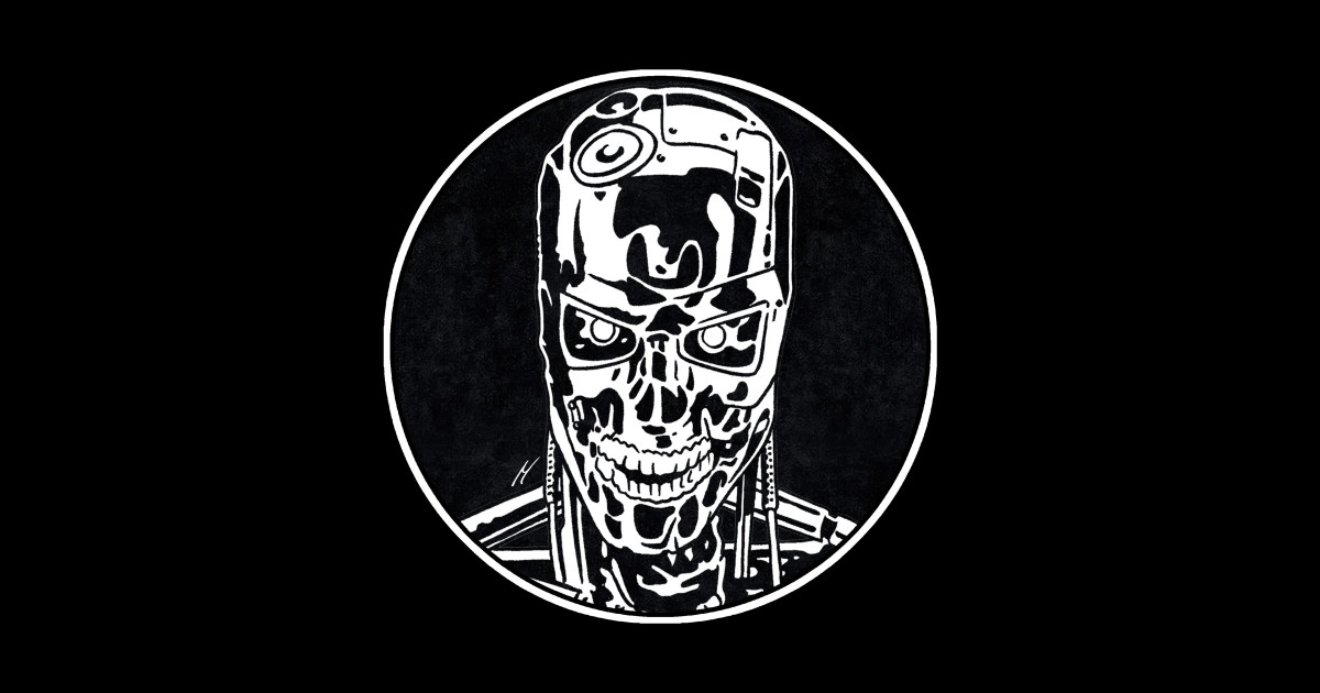 TERMINATOR ENDOSKELETON - The Terminator (Circle Black and White ...