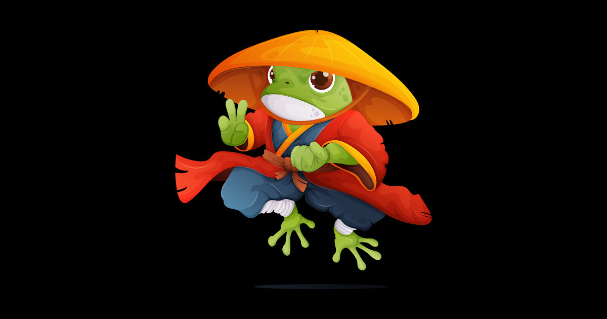 Toad Kung Fu Master in Kimono and Straw Hat - Toad - Sticker | TeePublic