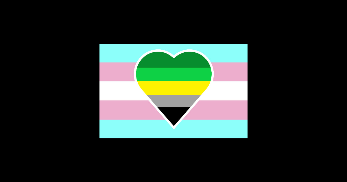 Transgender Pride Flag with Aromantic Heart (Yellow-Stripe Variant ...