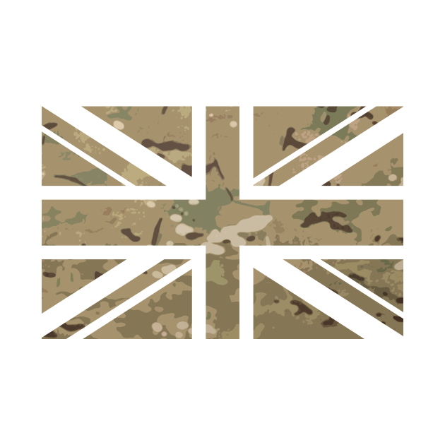UK Multicam - United Kingdom Flag - T-Shirt | TeePublic