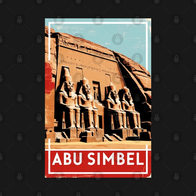 Abu Simbel Egypt Vintage Travel Tourism - Abu Simbel Egypt - T-Shirt ...