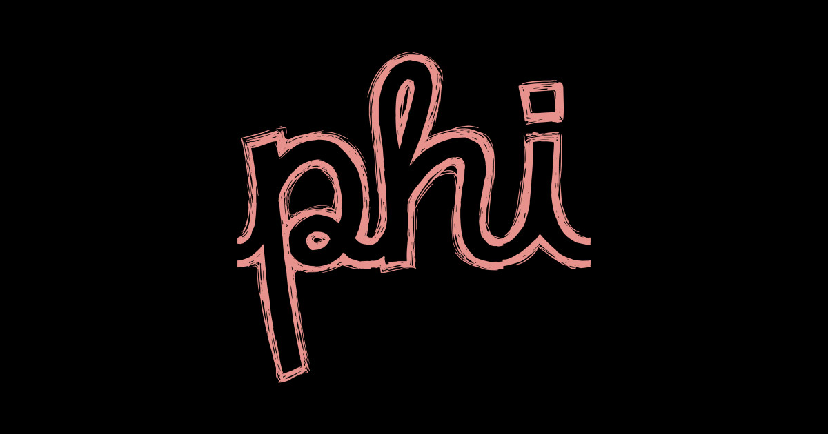 Phi Cursive Greek Letter - Panhel - Sticker | TeePublic