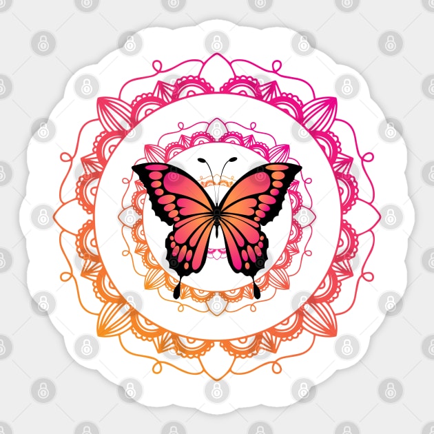 butterfly mandala art colorful