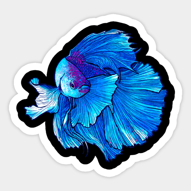 Blue Betta Fish - Betta Fish - Sticker | TeePublic