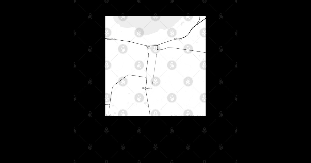 Minimalist Colac Map with Coordinates | Black and White Design - Colac ...