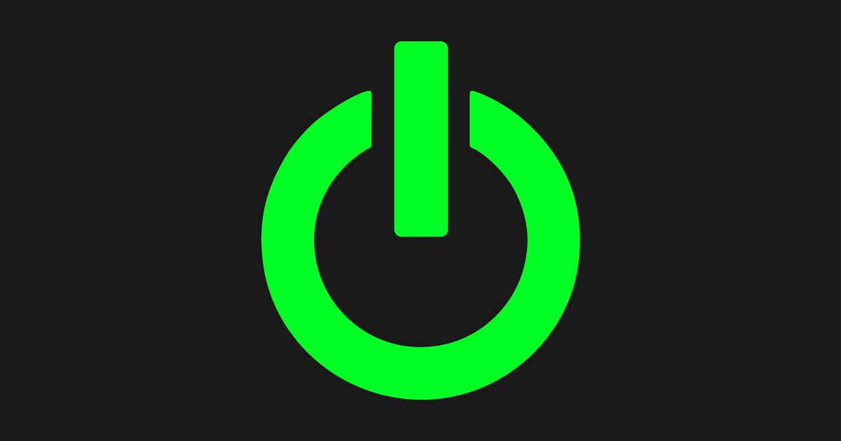 Power Button - Green Symbol - Power Button - Pin | TeePublic