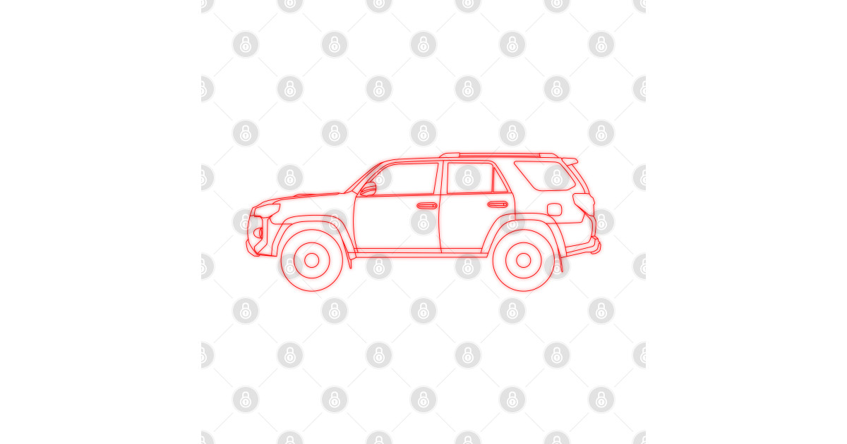 4runner Fifth Generation red neon outline [Fan Art] - Toyota - T-Shirt ...