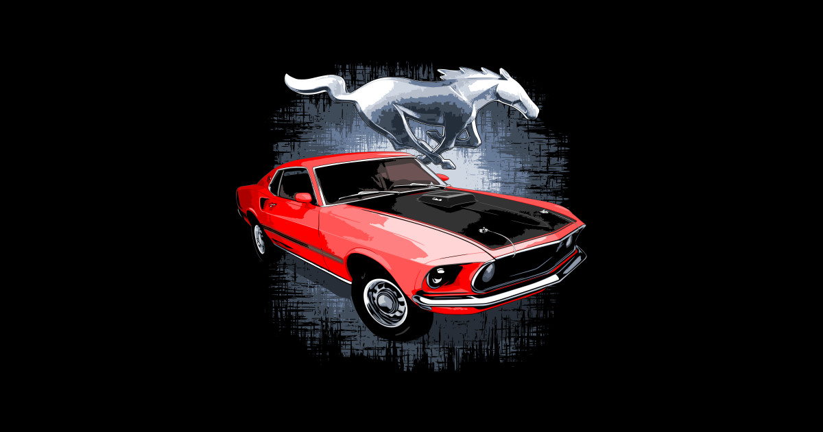 Red 69 Mustang Mach 1 - Mustang - Posters and Art Prints | TeePublic