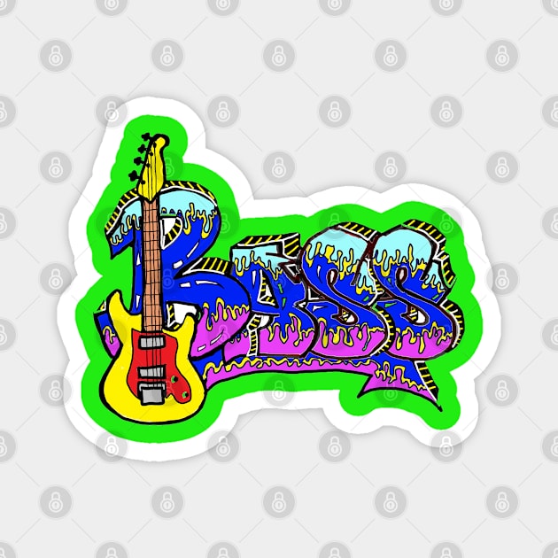 bass, Bassist Graffiti Spray Pop Art by LowEndGraphics - Bass - Magnet ...