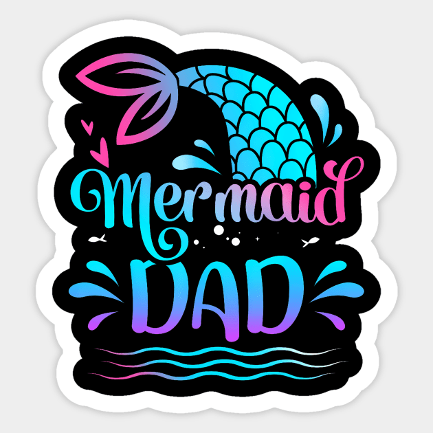 Mermaid Dad Cute Mermaid Birthday Family Matching - Mermaid Dad Cute ...
