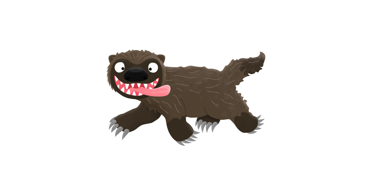 Funny hungry wolverine animal cartoon - Wolverine - T-Shirt | TeePublic