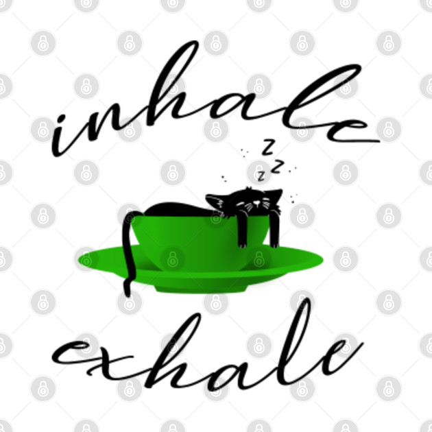 Funny Cat Inhale Exhale Yoga Inhale Exhale T Shirt Teepublic