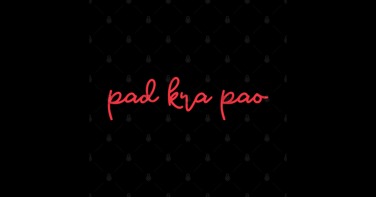 pad kra pao - Thai red - Flag color - Pad Kra Pao - Sticker | TeePublic
